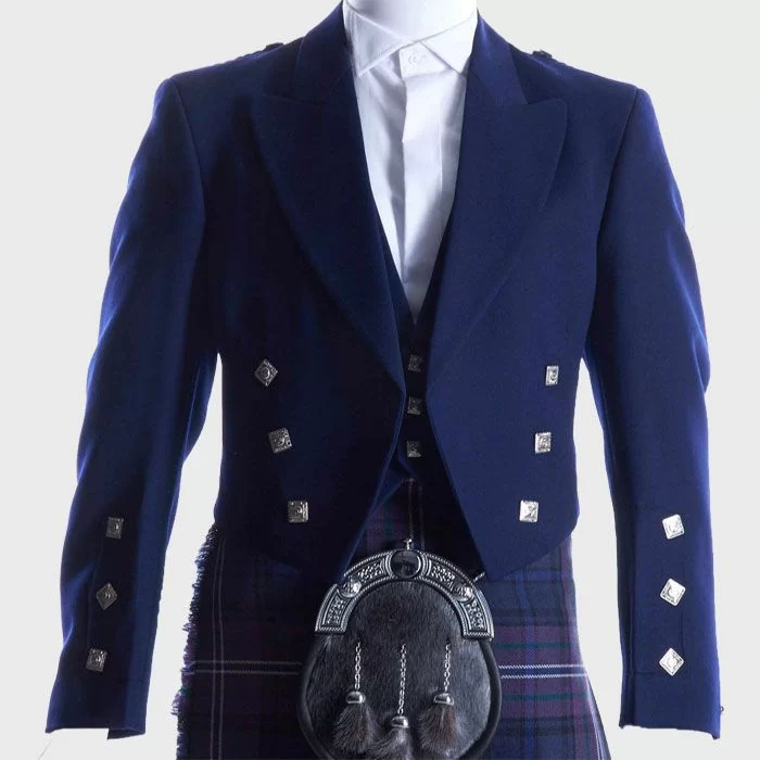 Navy Blue Prince Charlie Jacket & Waistcoat | Kilt Jacket
